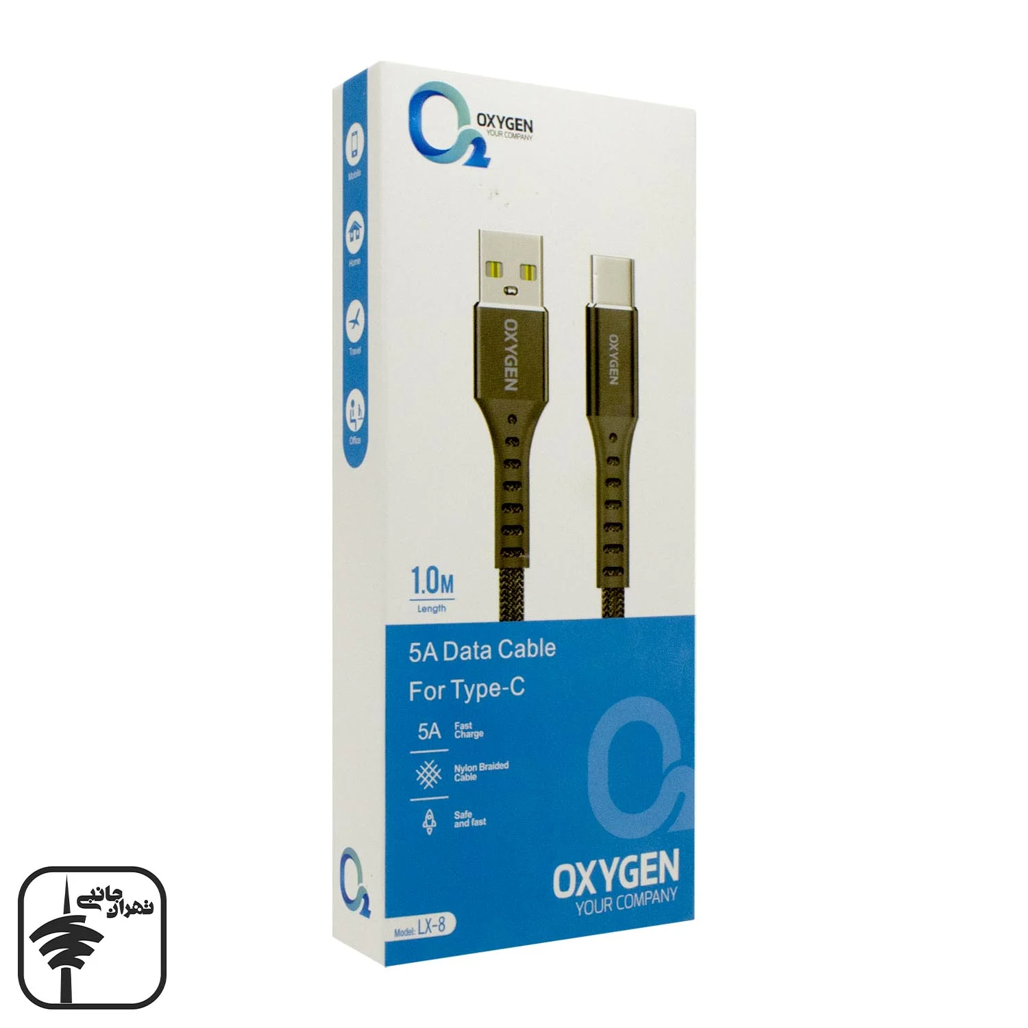 خرید عمده کابل 5A تایپ سی اکسیژن مدل LX8 | تهران جانبی